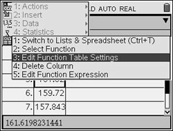 TI-Nspire - Exponential Regression Model